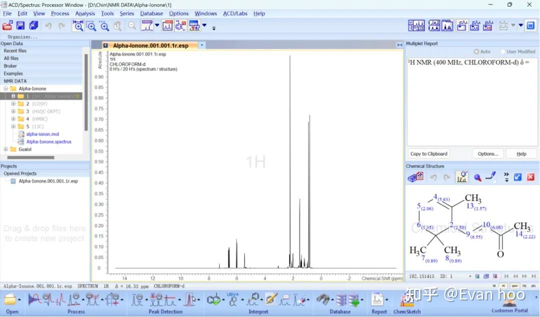 高级核磁数据分析工具ACD/NMR Workbook Suite 的使用体验 - 知乎