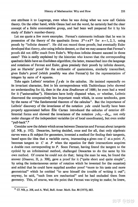 André Weil - History of Mathematics: Why and How - 知乎