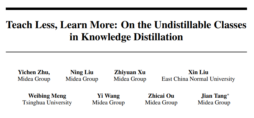 NIPS 2022 | Teach Less, Learn More: On the Undistillable Classes in ...