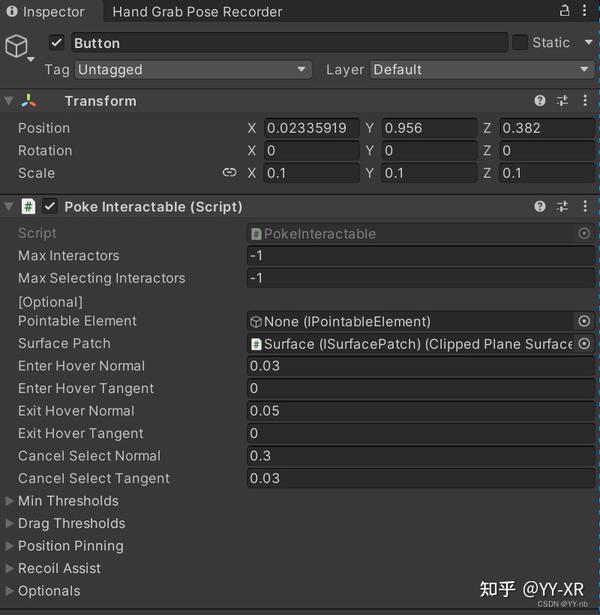 Unity Meta Quest 一体机开发（十二）：【手势追踪】Poke 交互 - 用手指点击由 3D 物体制作的 UI 按钮 - 知乎