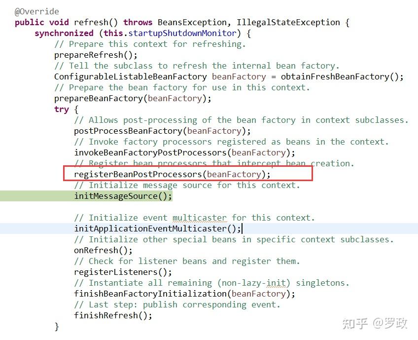 Spring4源码（七）refresh - registerBeanPostProcessors注册BeanPost处理器 - 知乎