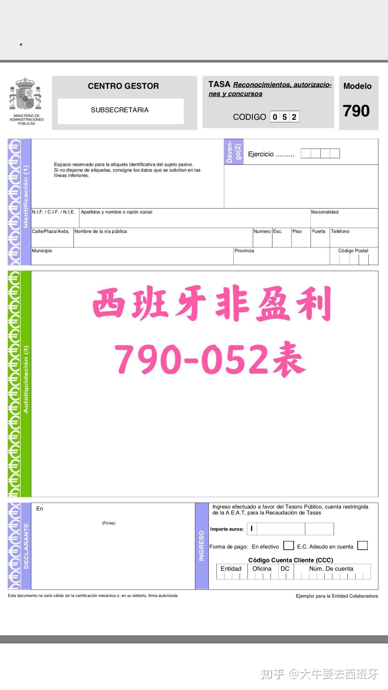 西班牙移民DIY攻略之790-052表格 - 知乎