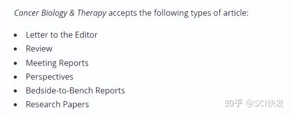 sci快发 | Cancer Biology & Therapy：OA期刊，JCR2区，国人友好 - 知乎