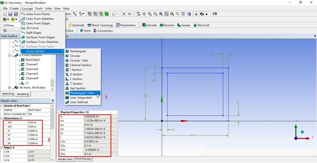 ANSYS Workbench梁壳结构谱分析（一）梁壳建模 - 知乎