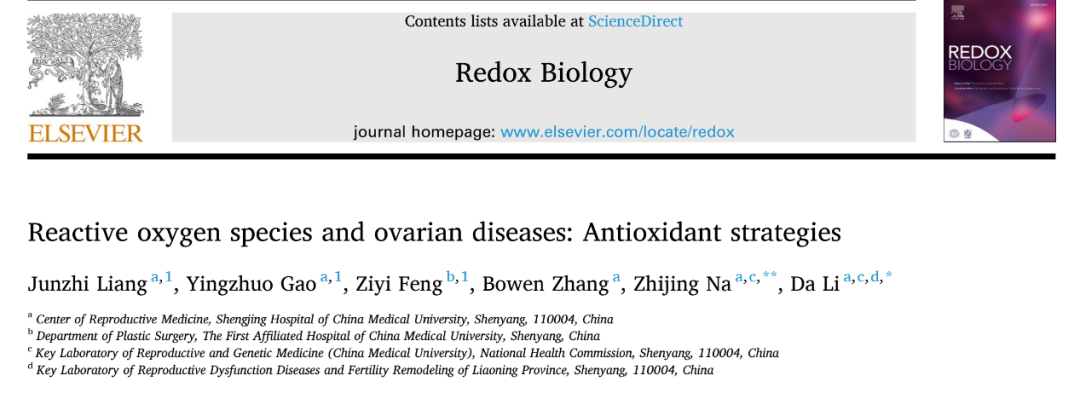 Redox Biol 综述︱中国医科大学盛京医院李达/那芷菁团队评述ROS在卵巢疾病的作用及抗氧化策略 - 知乎