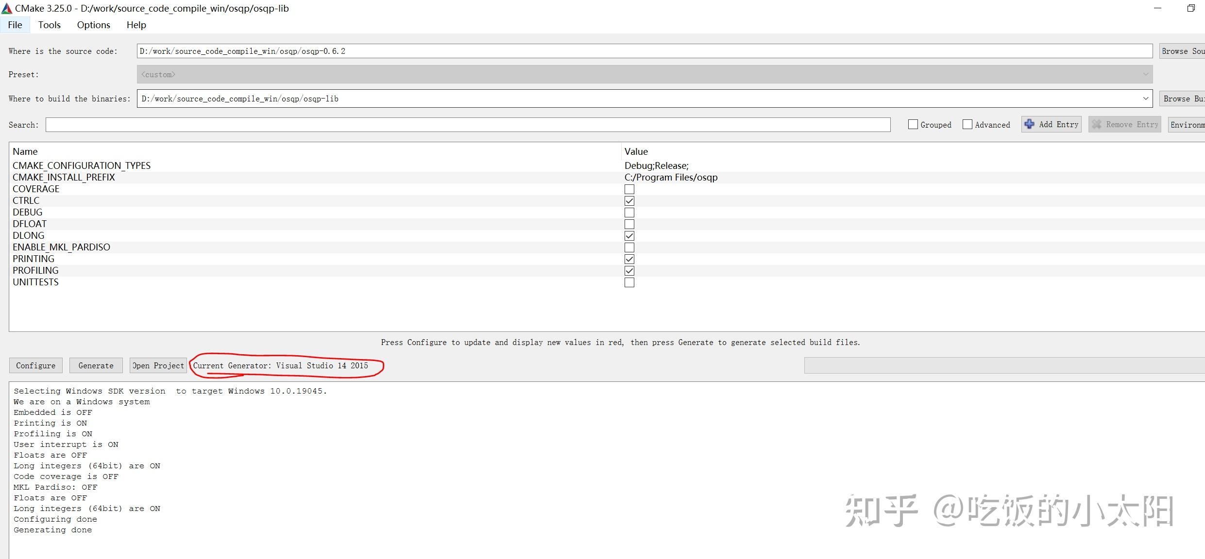 使用CMake和VS2019编译OSQP库文件并在C/C++中调用求解 - 知乎
