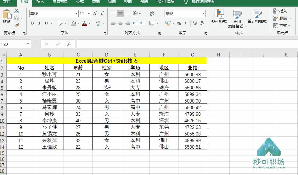 Excel的23个必备Ctrl+Shift组合键，硬核干货！还不会就亏了！ - 知乎