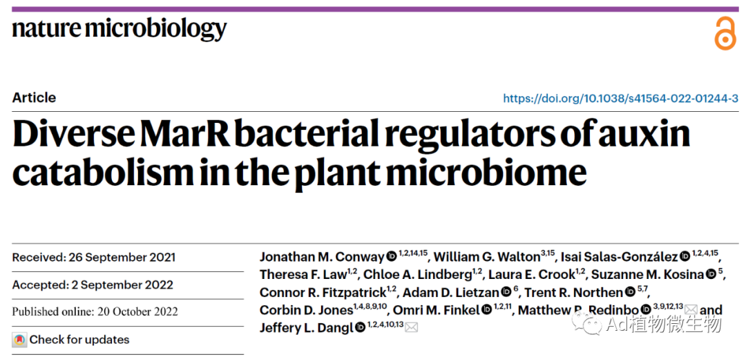 Nature Microbiology | Jeff Dangl团队研究揭示植物微生物组的生长素调节机制！ - 知乎