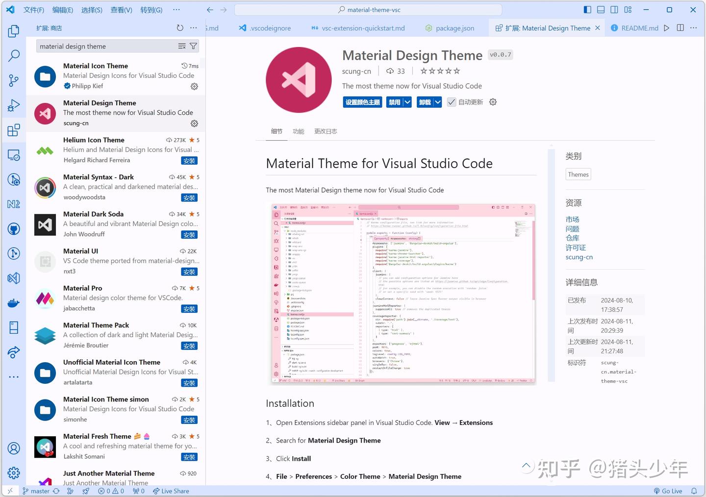 最漂亮vscode主题 Material Design Theme - 知乎