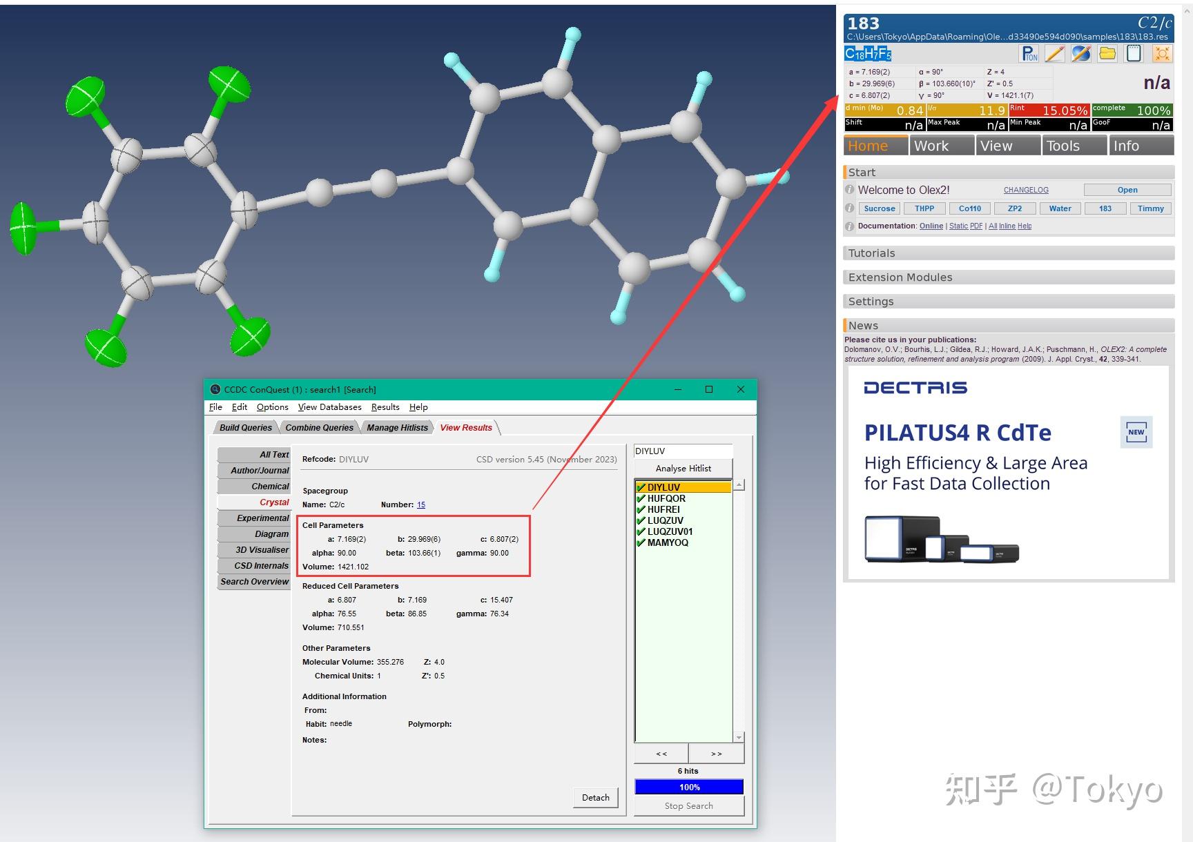 CCDC ConQuest晶体结构检索案例1(单片段结构) - 知乎