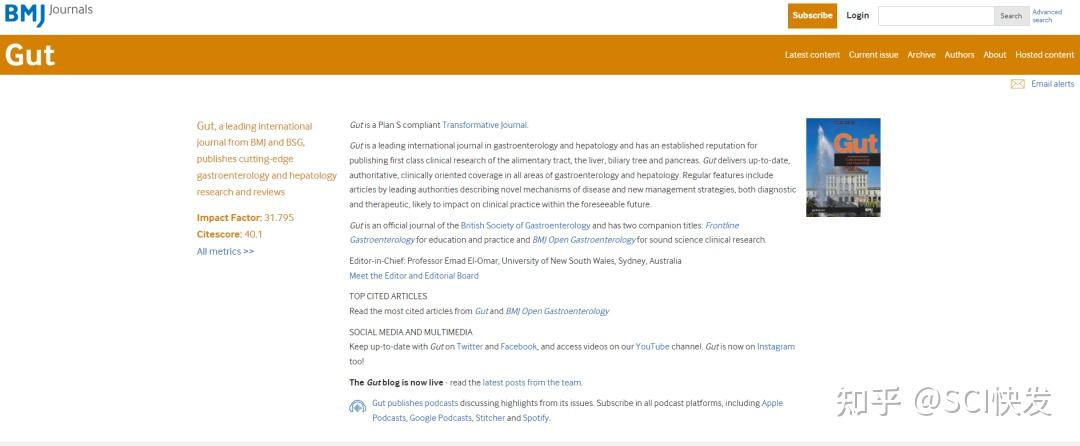 sci快发 | Gut：胃肠肝病学顶级期刊，高效率接收，国人发文量第四！ - 知乎