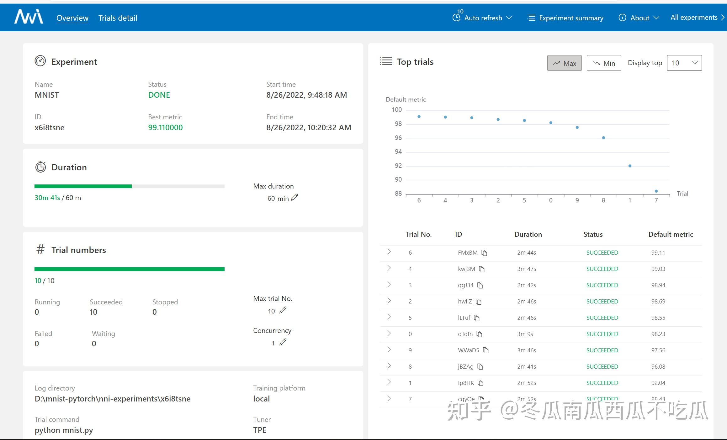 nni上Web UI显示所有实验失败（Trial numbers failed）以及Error:'gbk' codec can't ...