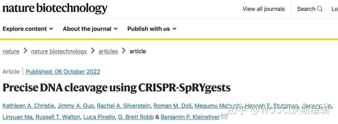 NBT (IF=68) | 突破PAM限制！Cas9变体SpRY实现无需PAM的精确编辑 - 知乎