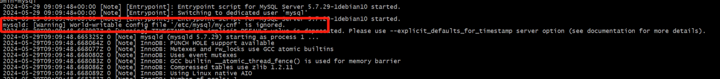 Warning: World-writable config file '/etc/mysql/my.cnf' is ignored - 知乎