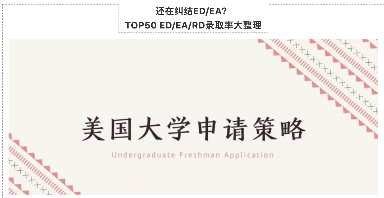 还在纠结ED/EA？TOP50 ED/EA/RD录取率大整理 - 知乎