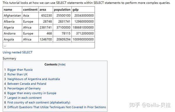 sqlzoo练习5(含答案)：select within select（子查询） - 知乎