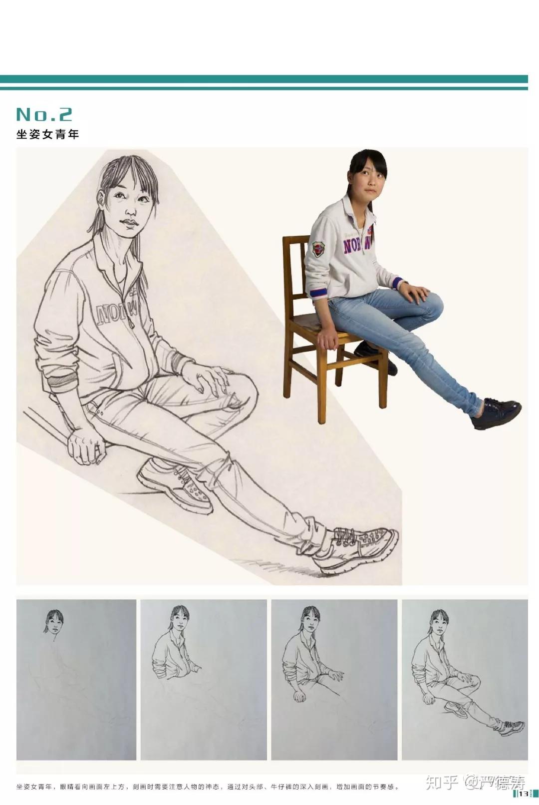 速写 | 线性速写人物动态临摹参考素材图片 - 知乎