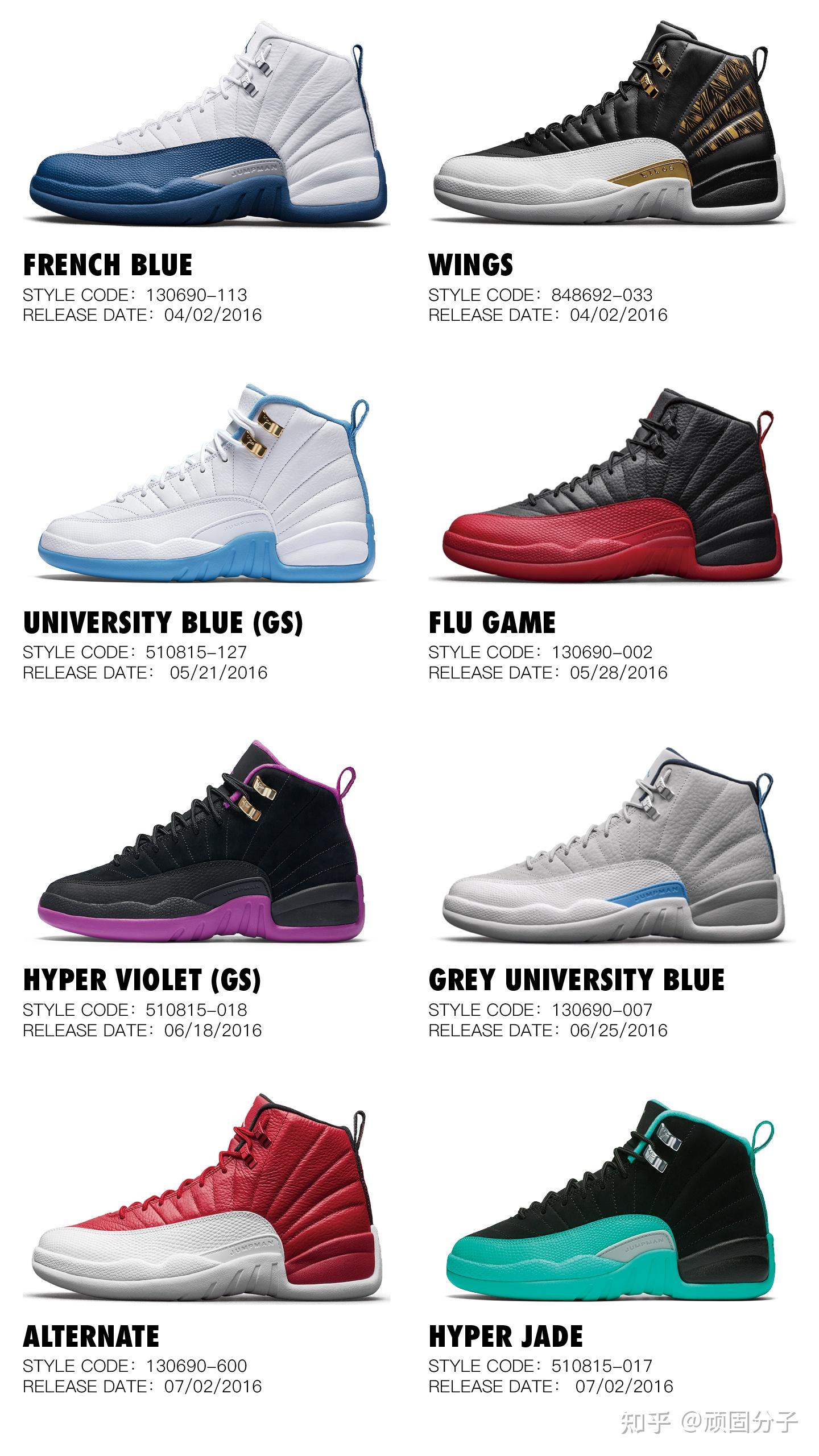 史上最强AIR JORDAN 12市售配色全收录 - 知乎