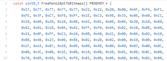 Adafruit GFX Library字体规范 - 知乎