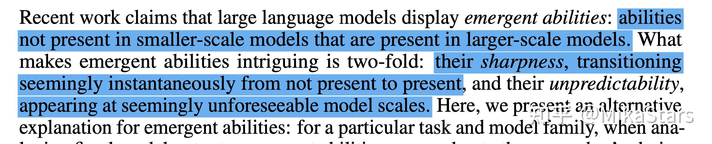 [Daily Paper] 8. Are Emergent Abilities of Large Language Models a Mirage? - 知乎