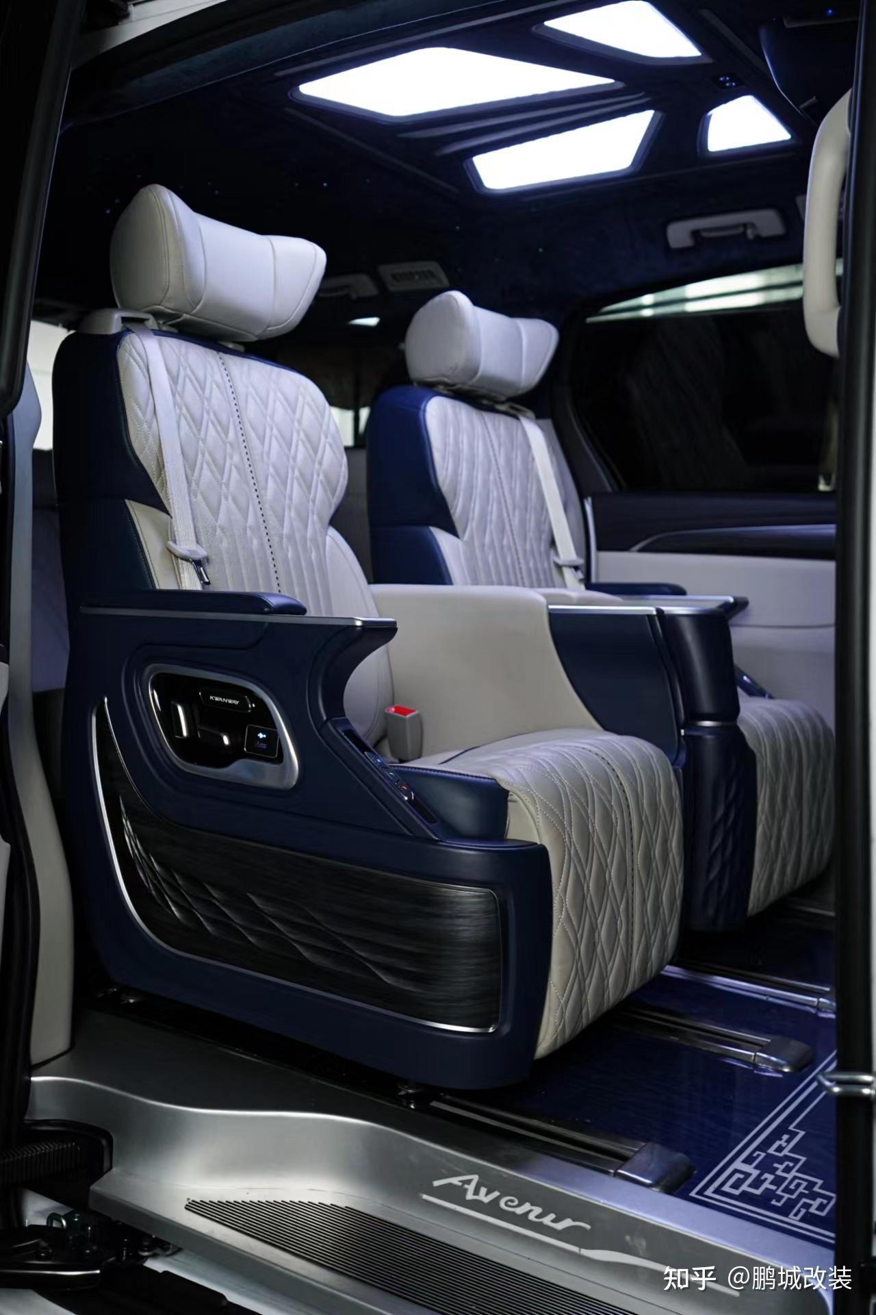 别克gl8陆尊改装航空座椅内饰蓝灰双拼色案例 - 知乎