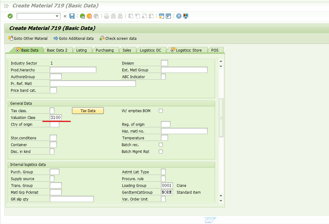 SAP RETAIL MM41创建商品主数据BASIC DATA里的Valuation Class - 知乎