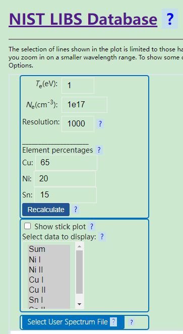 NIST数据库中 LIBS光谱 谱线查询 - 知乎