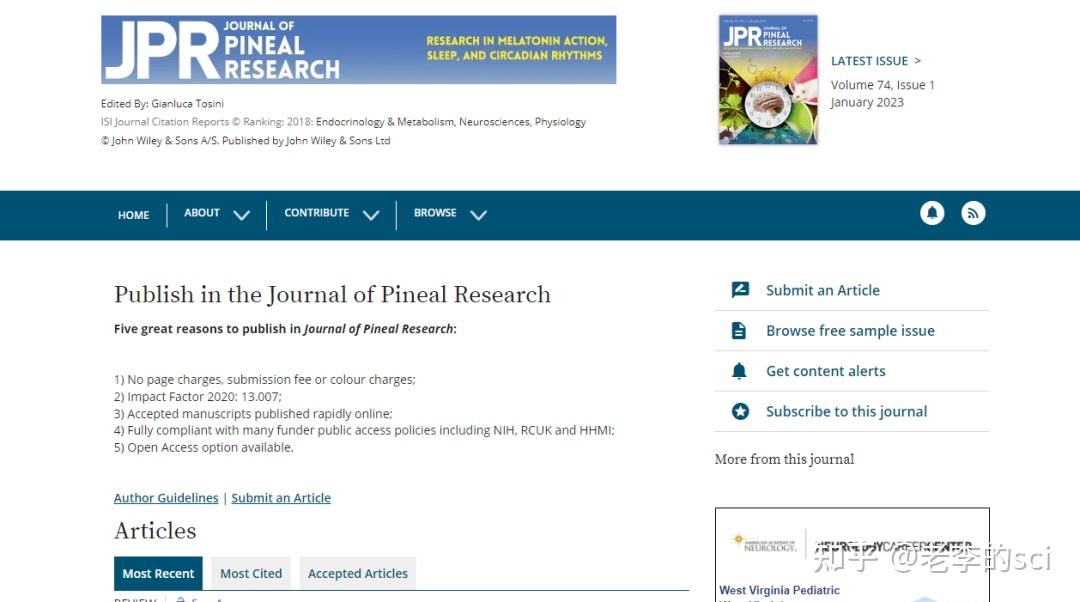 SCI期刊分析：TOP期刊，JCR1区，国人发文量排第二，无版面费 - 知乎