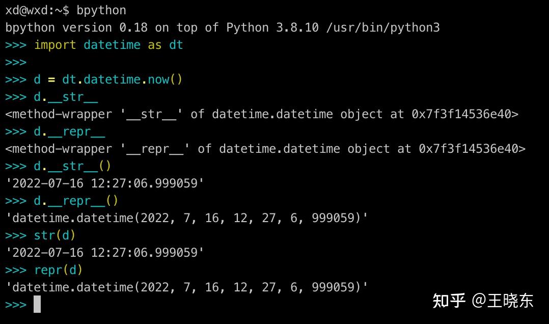 python的__repr__与__str__方法对比 - 知乎