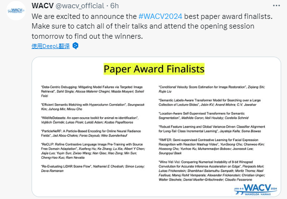 WACV 2024 12篇最佳论文奖入围名单，先睹为快 - 知乎