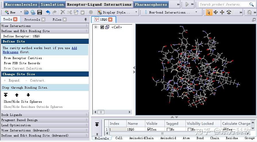 Discovery Studio官方教程（Help-Tutorials） 使用CDOCKER进行半柔性分子对接 - 知乎