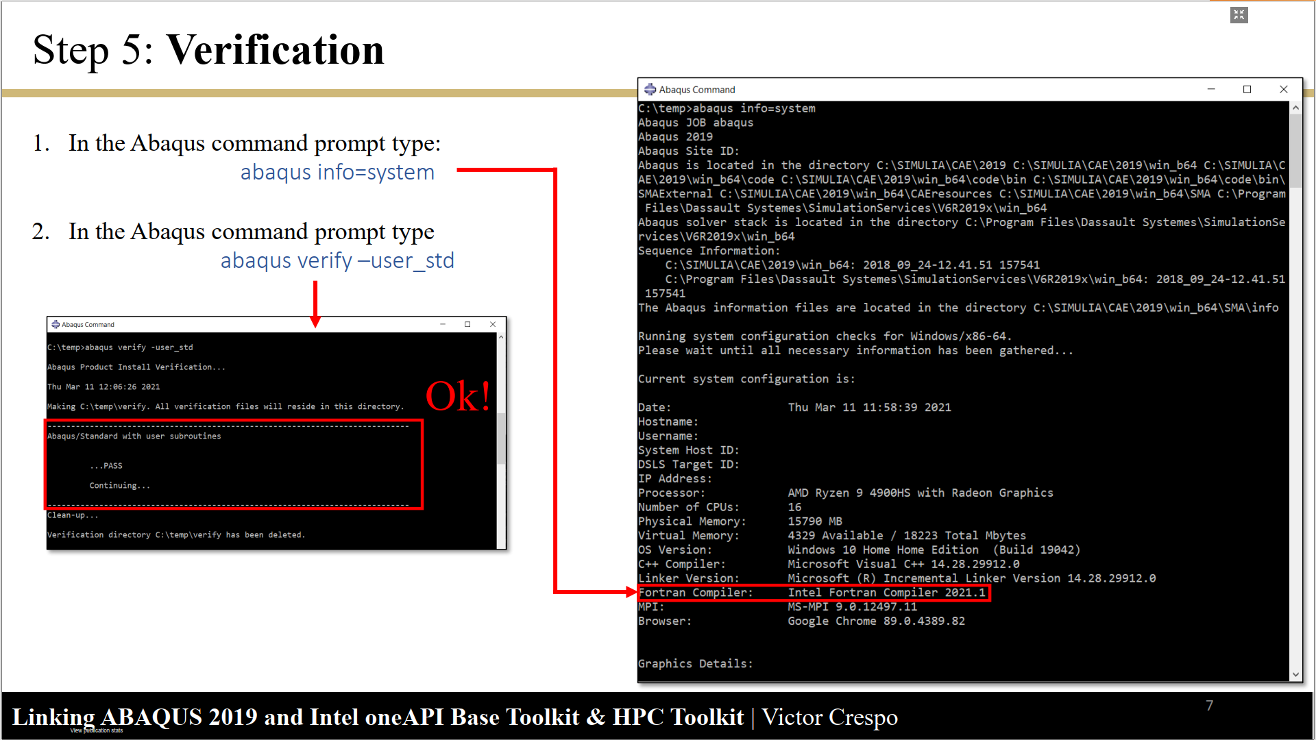 关联 ABAQUS 2019/2020 和 Intel oneAPI Base Toolkit(Fortran compiler) 用于子程序 ...