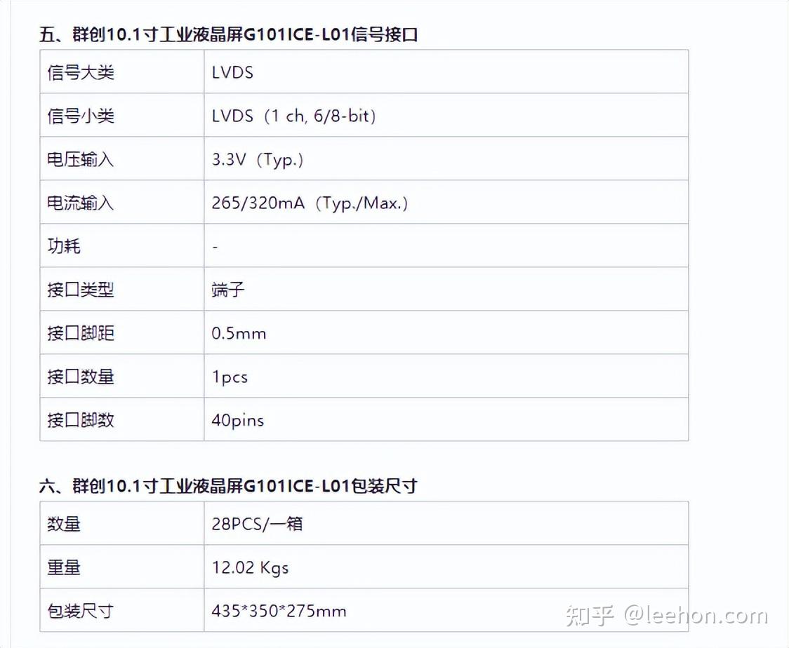 群创G101ICE-L01详细资料-群创10.1寸屏 - 知乎