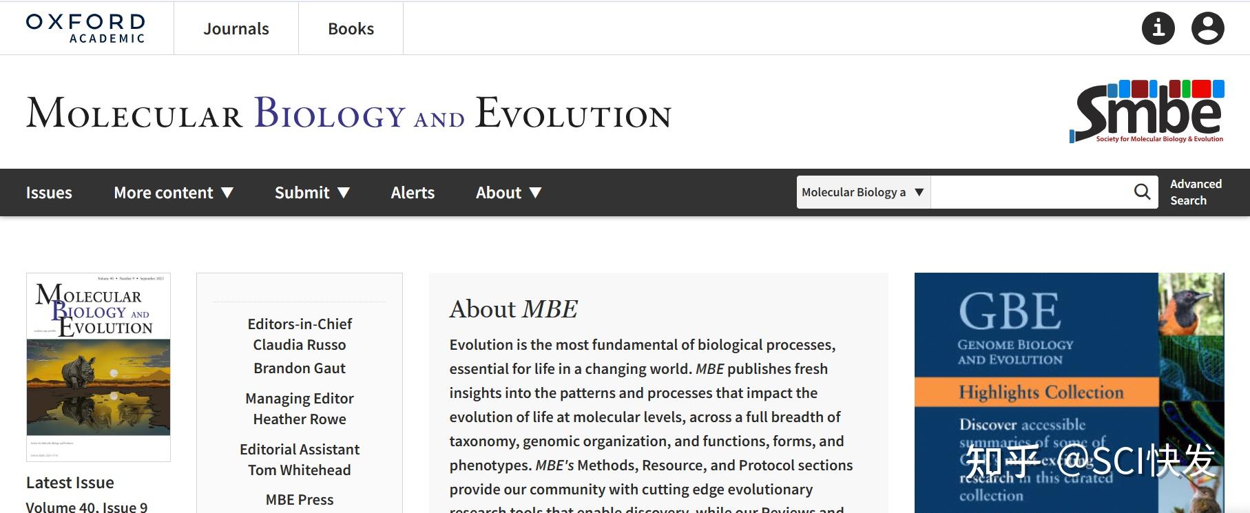 期刊分析|MOL BIOL EVOL 生物学1区 if=10.7 - 知乎