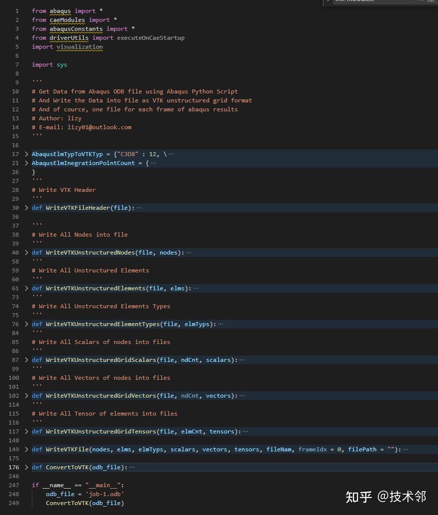 利用Python解析Abaqus的ODB数据并输出为VTK格式 - 知乎
