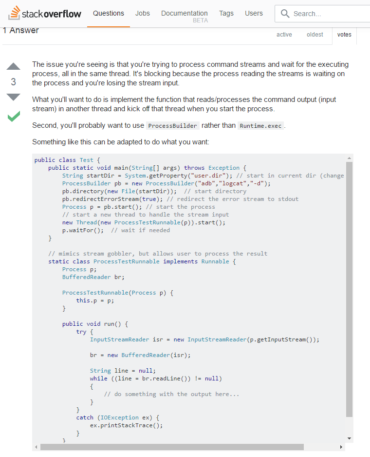 Java疑难杂症 - Runtime.getRuntime().exec方法阻塞问题 - 知乎