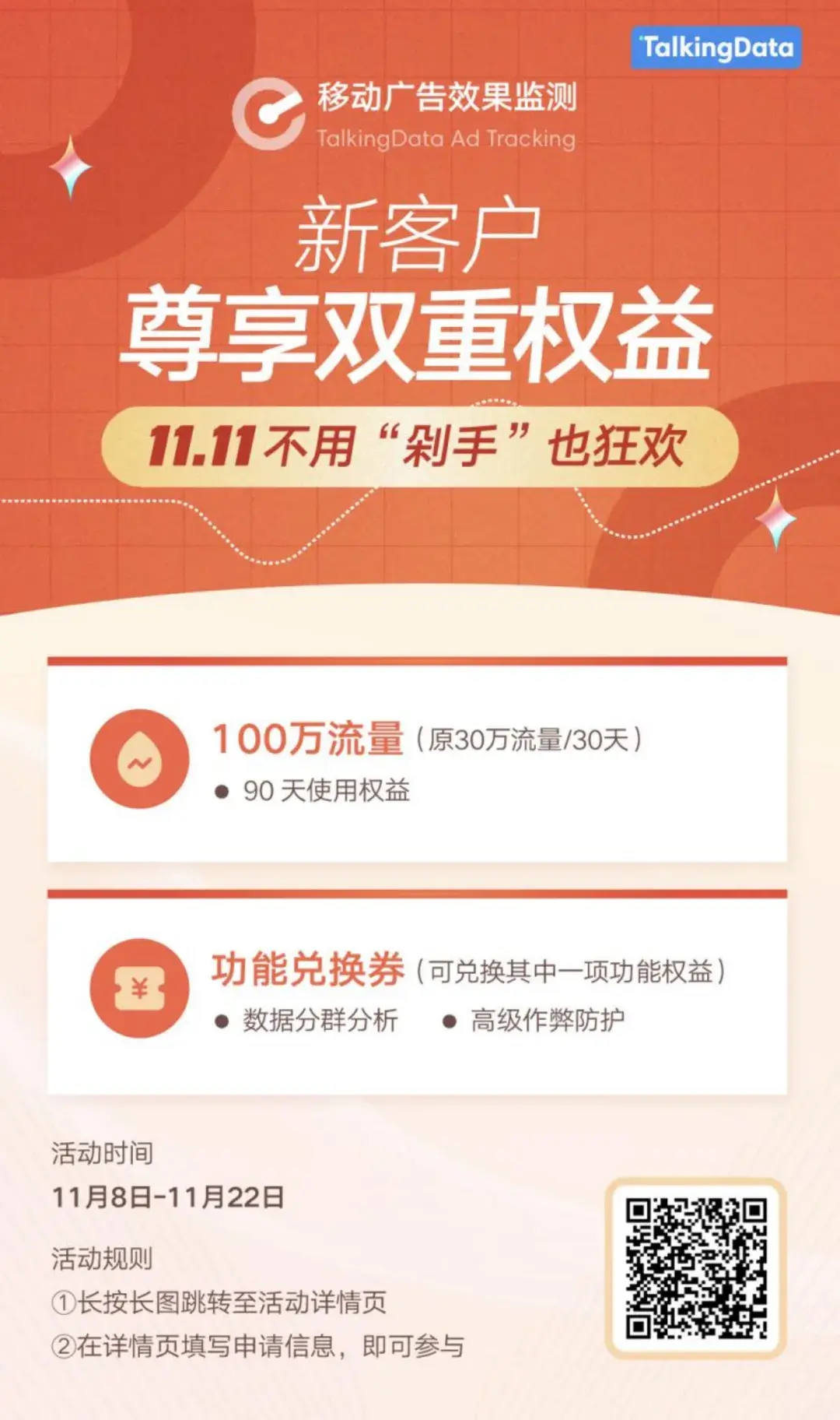 移动广告监测产品新客权益大升级，免费领TalkingData双11福利 - 知乎