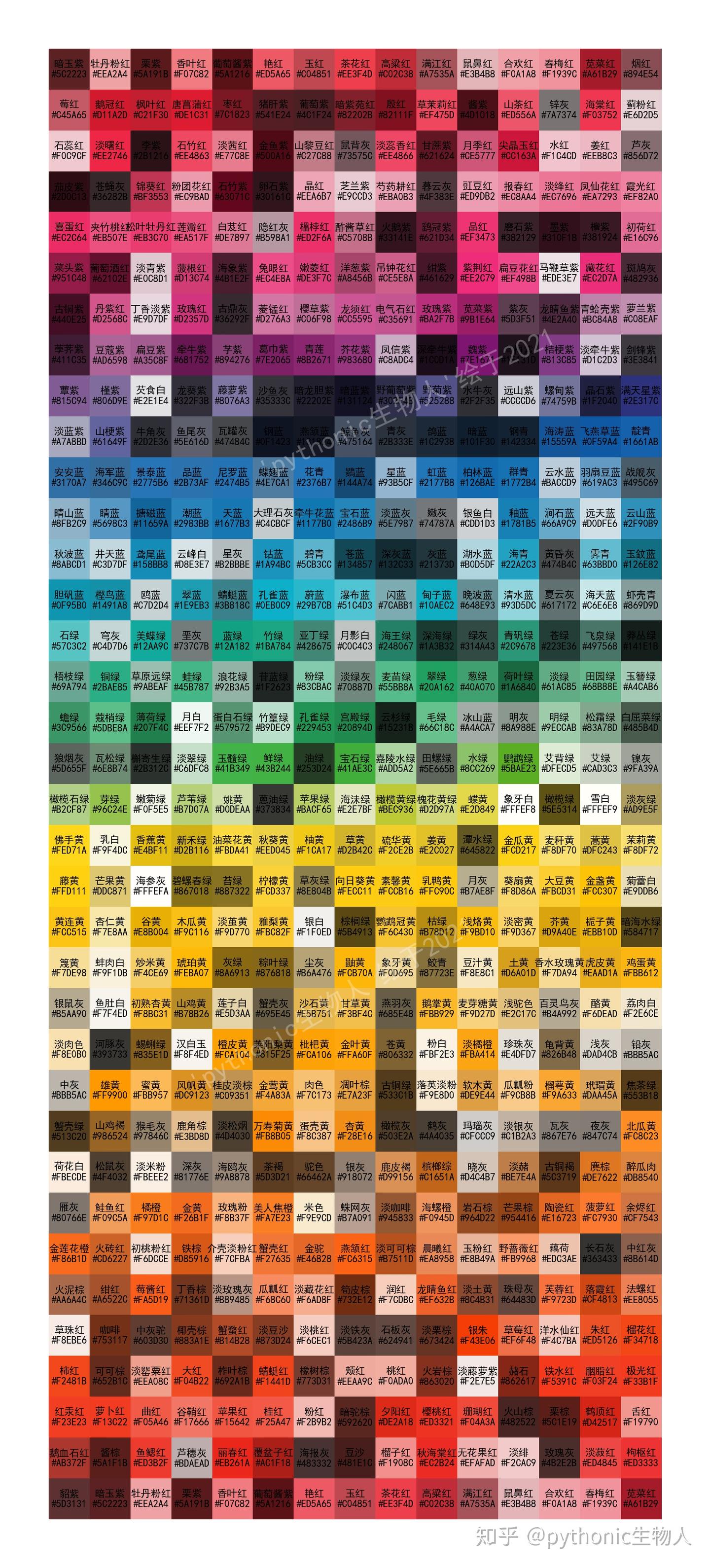 分享526种最美中国色RGB - 知乎