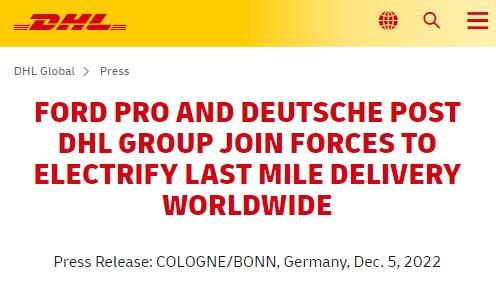 eBay英国站与二手服装平台ACS达成合作，DHL与Ford Pro签署协议实现最后一英里快递的电气化 - 知乎