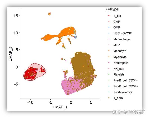 单细胞UMAP图只标记特定细胞群、圈定细胞群及坐标轴修改 - 知乎