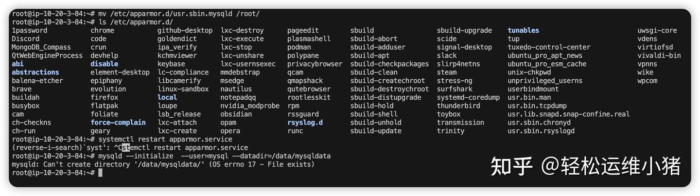 AppArmor 配置实战 | Ubuntu 24.04 下 MySQL 初始化遇 AppArmor 阻碍 - 知乎