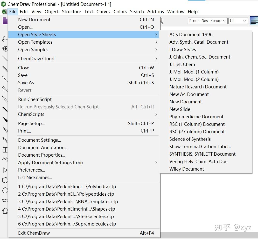 ChemDraw 选项的翻译与介绍 - 知乎