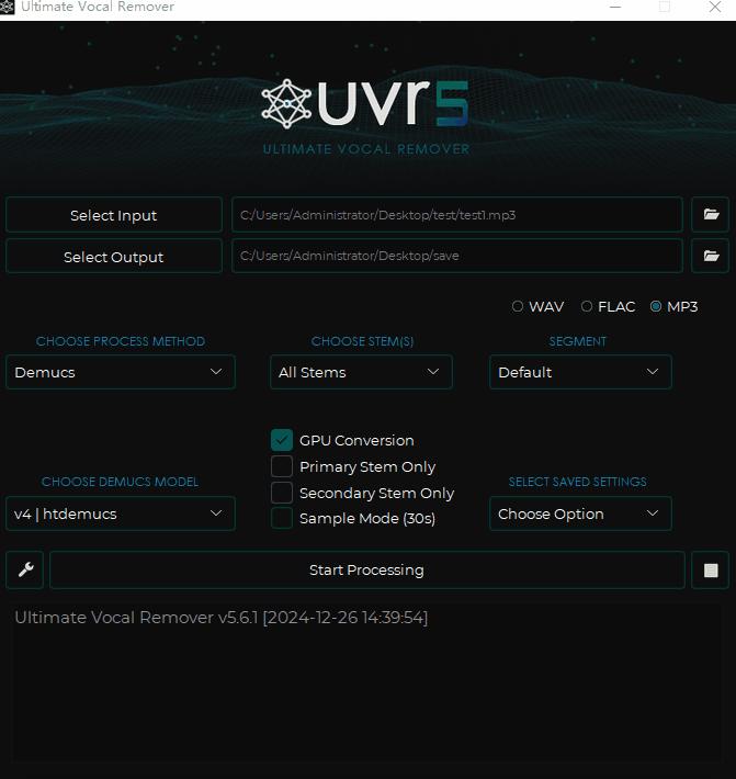 【后期剪辑师必备技能】 Github上的神级软件 Ultimate Vocal Remover GUI v5.6 最便捷的免费可视化人声分离 ...