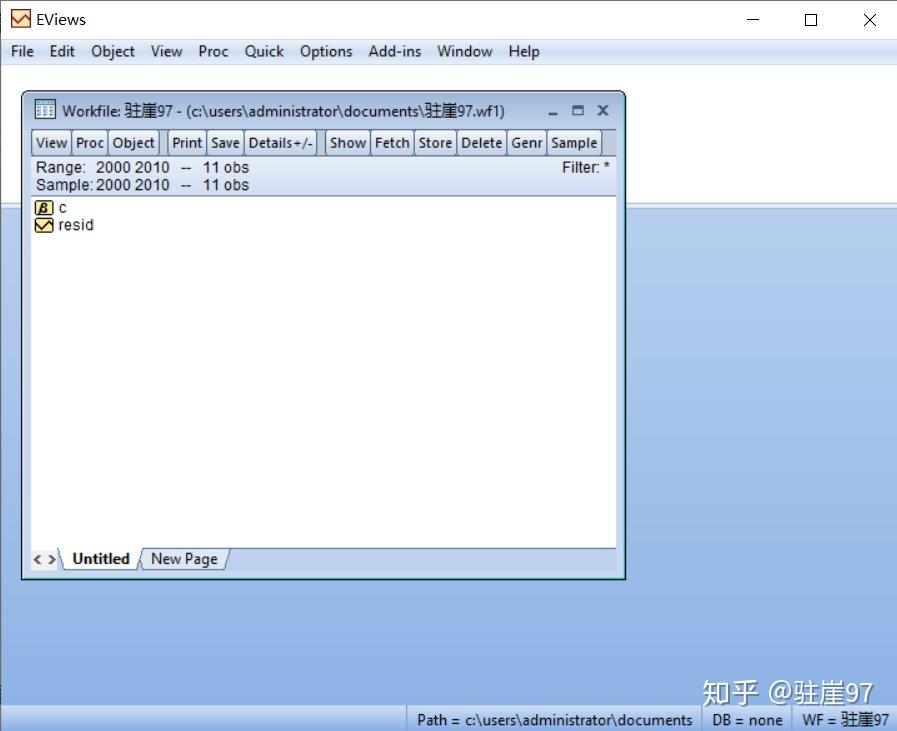 计量经济学EViews分析与应用---实操学习笔记--- 二、实操入门 - 知乎