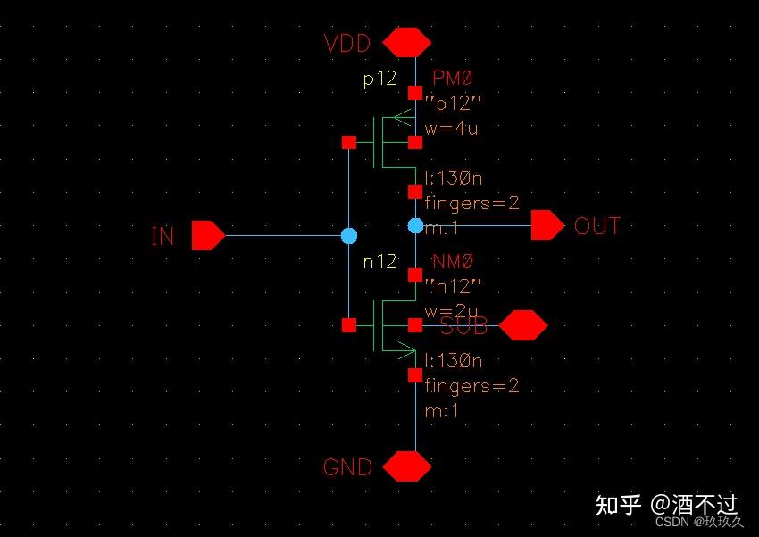 （七）反相器的版图绘制、DRC、LVS、PEX、后仿真笔记-----基于B站chris老师教学 - 知乎