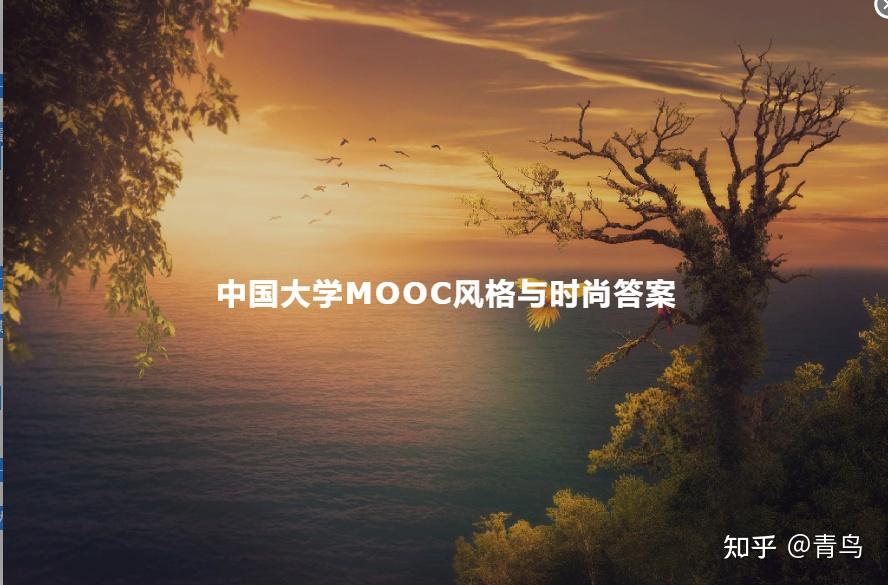 中国大学MOOC风格与时尚答案 - 知乎