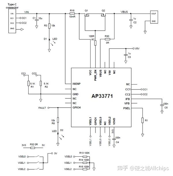 用途广泛的USB Type-C PD3.0接收方案(电路图+BOM表) - 知乎