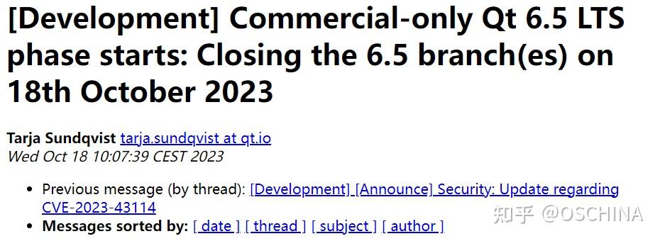 Qt 6.5 LTS 转为 “仅面向商业客户提供” 阶段 - 知乎