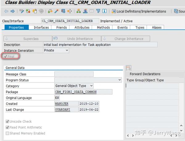 关于 Abap 类的 Final Checkbox 知乎