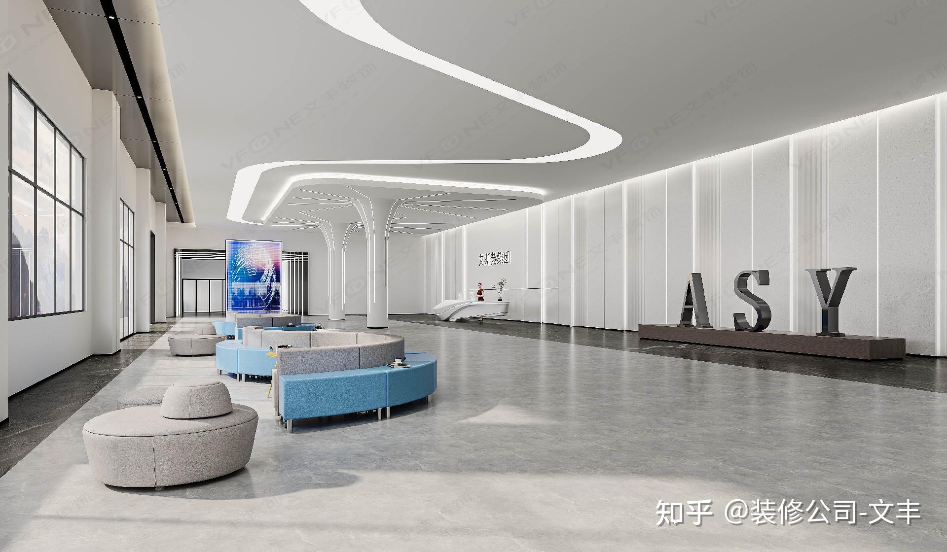 办公室前台设计效果图(10款写字楼大厅装修效果图)-室内设计公司 - 知乎